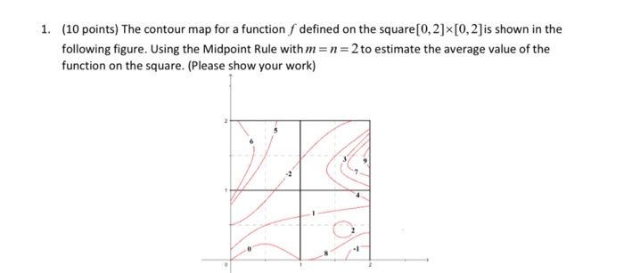 Solved 1. (10 points) The contour map for a function f | Chegg.com
