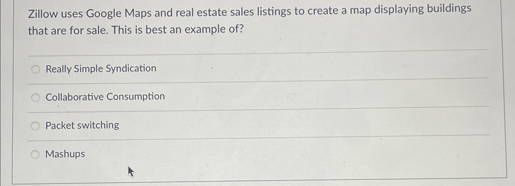 Solved Zillow uses Google Maps and real estate sales | Chegg.com