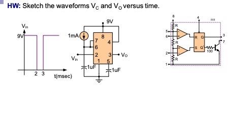HW: Sketch the waveforms Vc and Vo versus time. Vin | Chegg.com