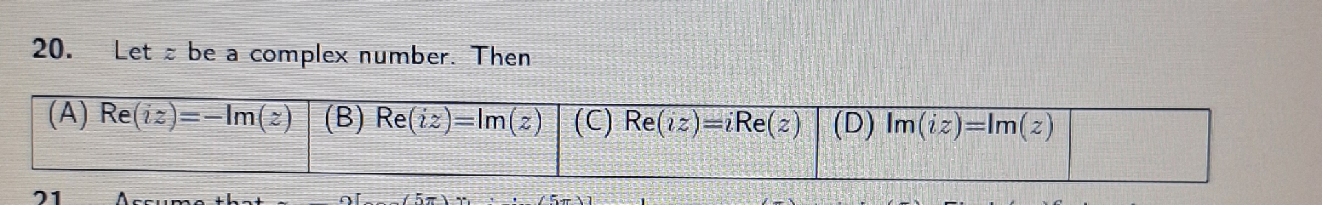 Solved Let z ﻿be a complex number. | Chegg.com