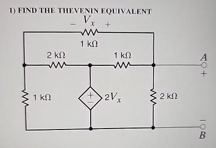 Solved FIND THE THEVENIN EQUIVALENT | Chegg.com