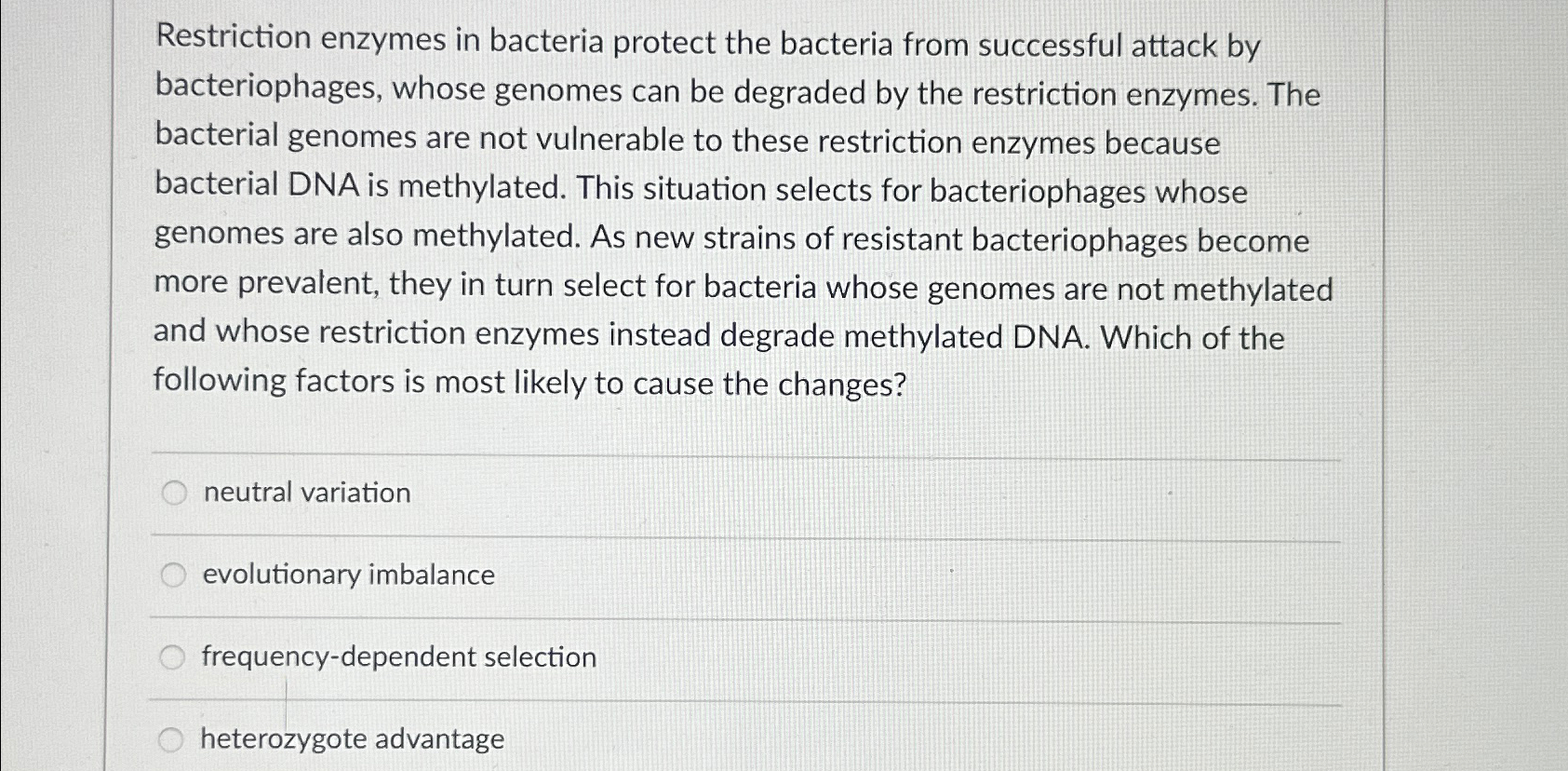 Solved Restriction enzymes in bacteria protect the bacteria | Chegg.com
