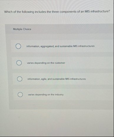 Solved Which of the following includes the three components | Chegg.com