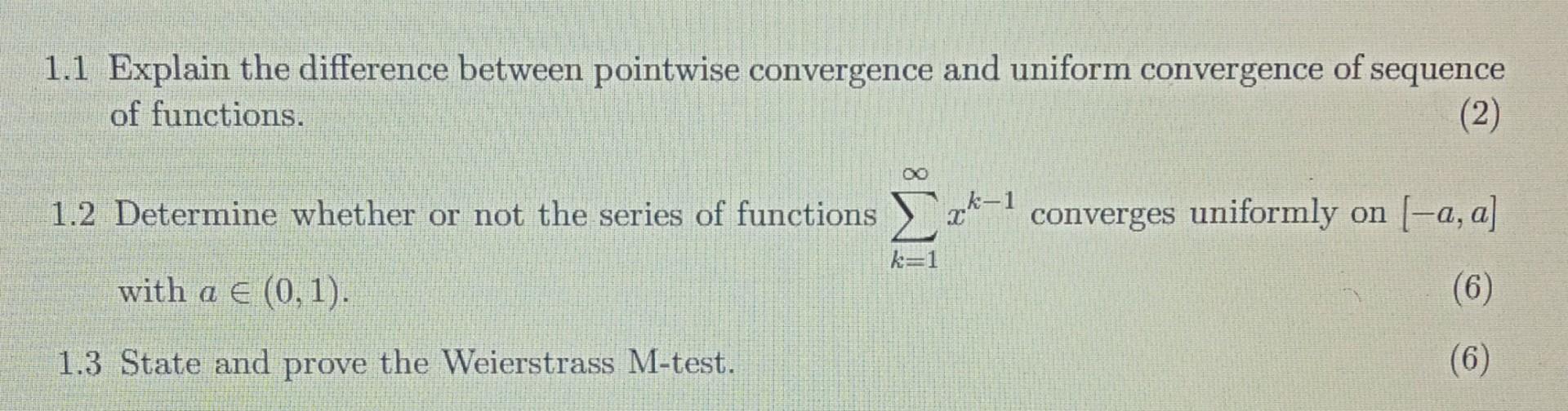 Solved 1.1 Explain the difference between pointwise | Chegg.com