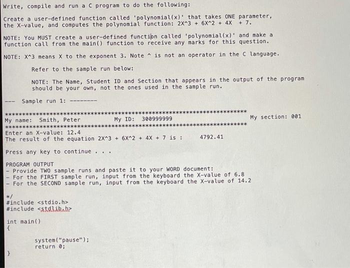Solved Write Compile And Run A C Program To Do The 3405