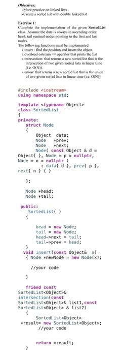 Solved Obyerrives: - More prectice on linked lists - Create | Chegg.com