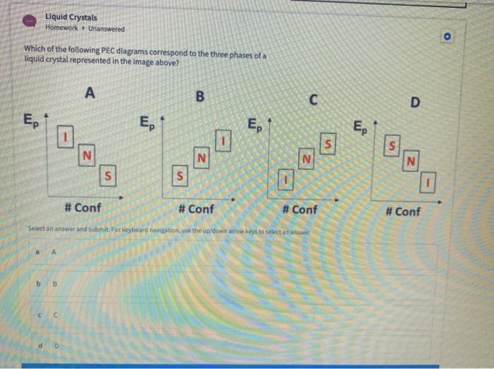Solved Liquid Crystals Homework. Unanswered Which of the | Chegg.com