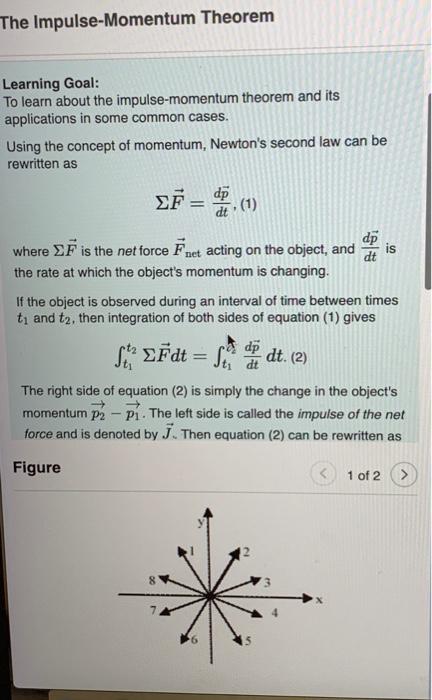 Solved The Impulse-Momentum Theorem Learning Goal: To learn | Chegg.com