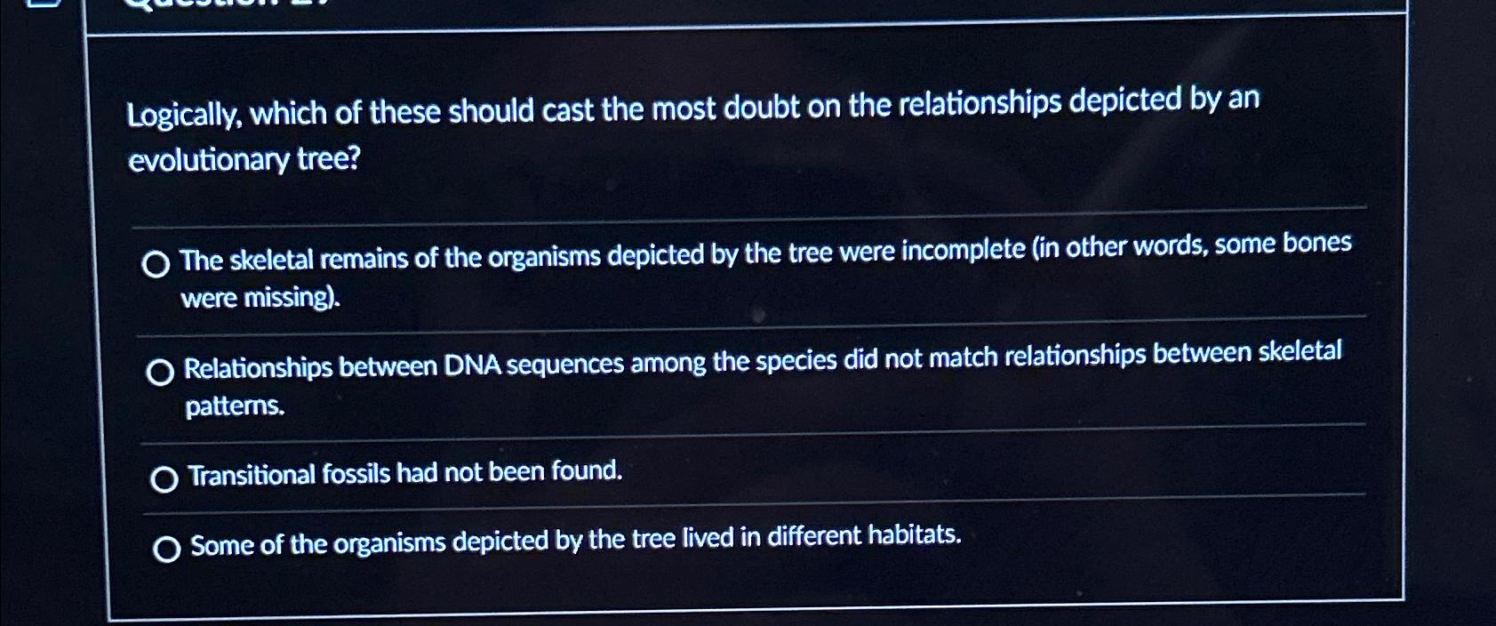 Solved Logically, which of these should cast the most doubt | Chegg.com