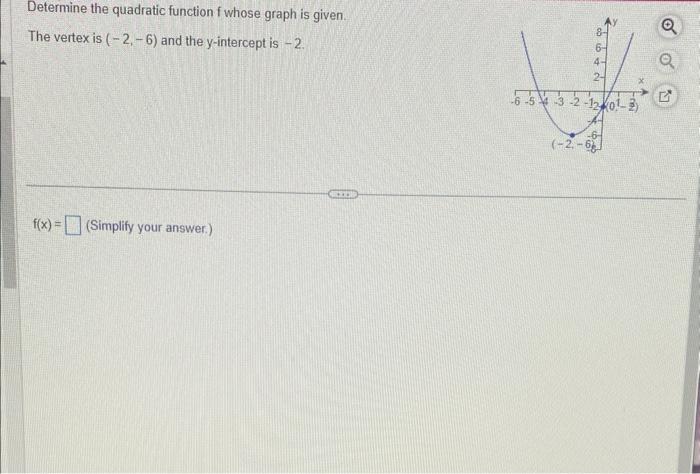 Solved Determine the quadratic function f whose graph is | Chegg.com
