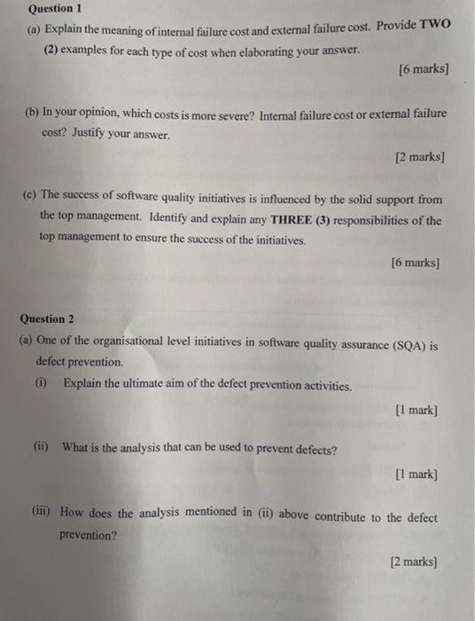 Solved Question 1 (a) Explain the meaning of internal | Chegg.com