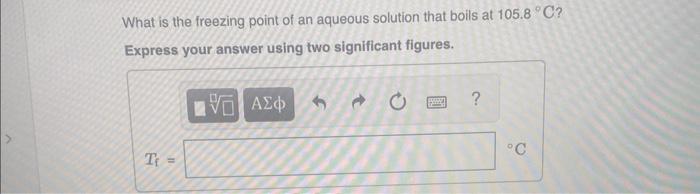 Solved What is the freezing point of an aqueous solution | Chegg.com
