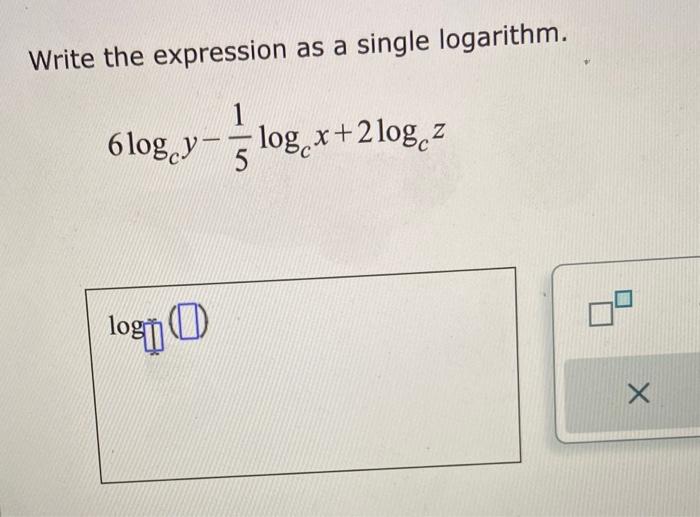 Solved Write the expression as a single logarithm. | Chegg.com
