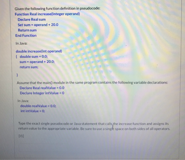 Solved Given the following function definition in | Chegg.com Solved Given the following function definition in | Chegg.com