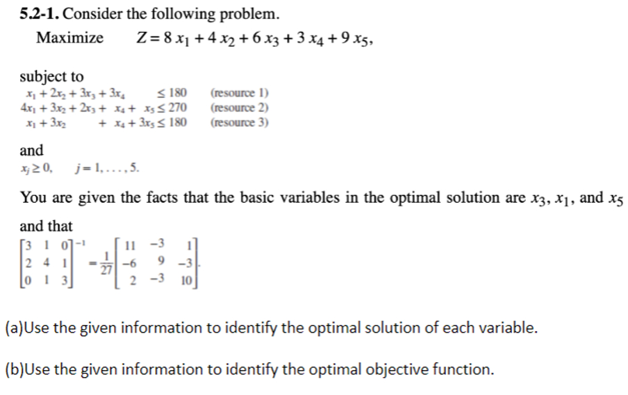 Solved 5.2-1. ﻿Consider the following problem. ﻿Maximize | Chegg.com