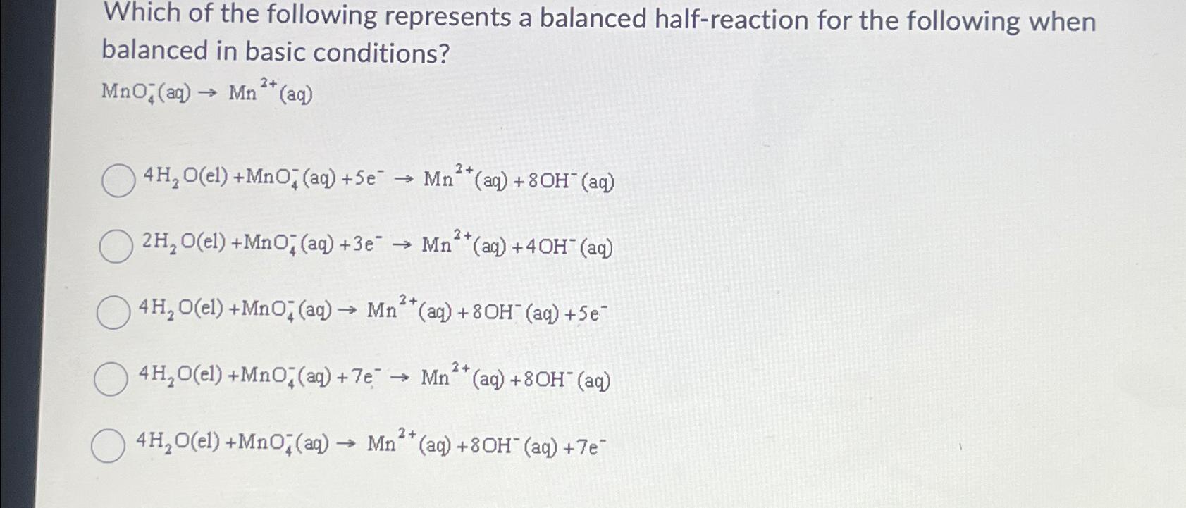 Solved Which of the following represents a balanced | Chegg.com
