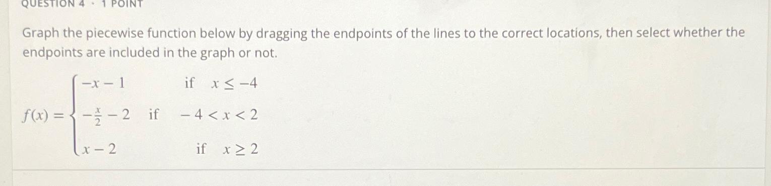 Graph the piecewise function below by dragging the | Chegg.com
