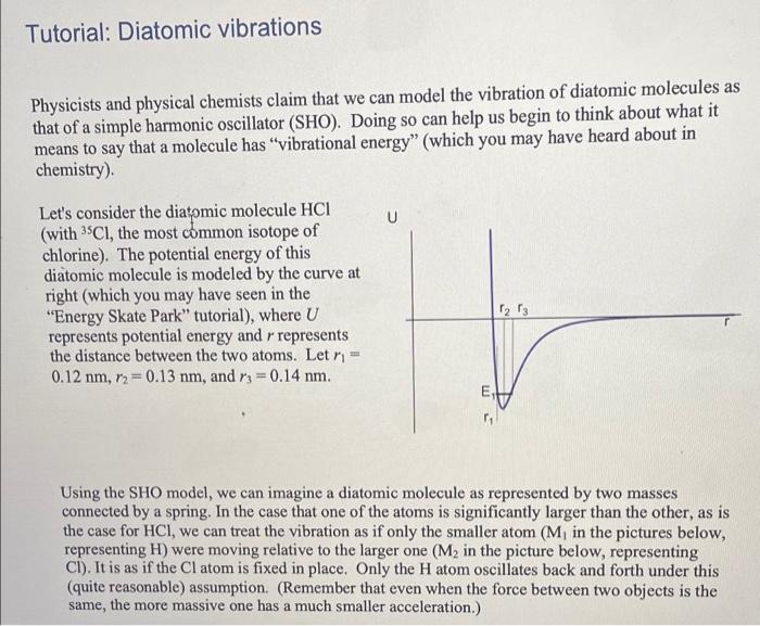 Solved Tutorial: Diatomic vibrations Physicists and physical | Chegg.com
