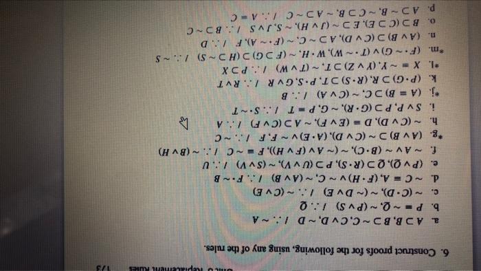 Solved Understanding Symbolic Logic Question 7, problems f., | Chegg.com