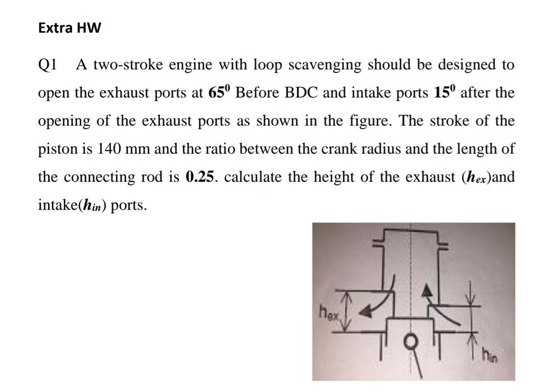 Solved Extra HW Q1 A two-stroke engine with loop scavenging | Chegg.com