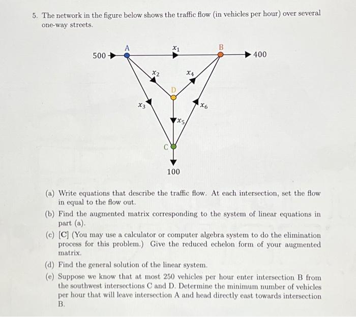 Solved 5. The network in the figure below shows the traffic | Chegg.com