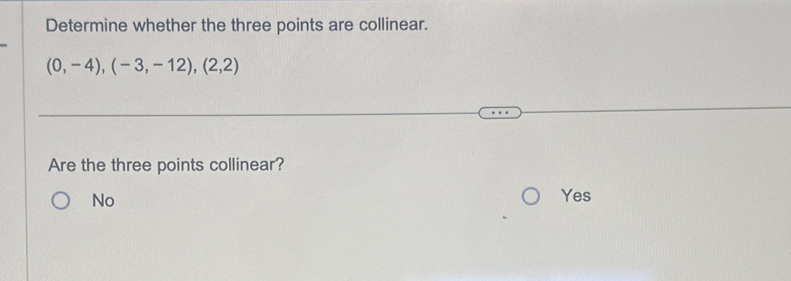 Solved Determine whether the three points are | Chegg.com
