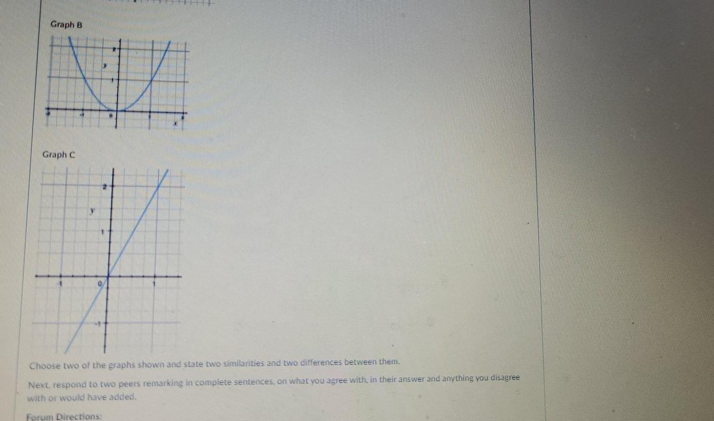 Solved Graph B NE Graph c @ Choose two of the graphs shown | Chegg.com