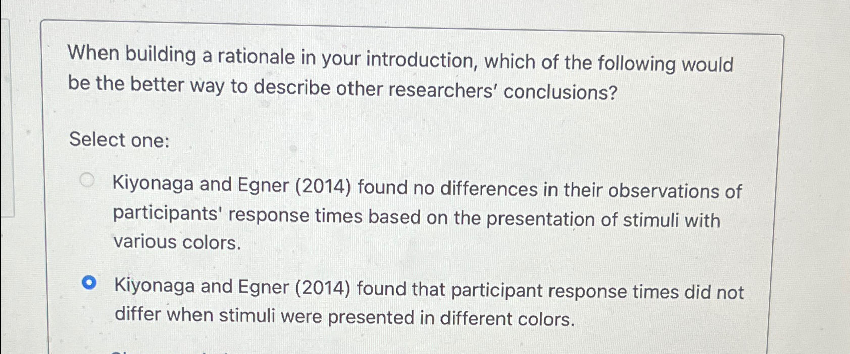 Solved When building a rationale in your introduction, which | Chegg.com