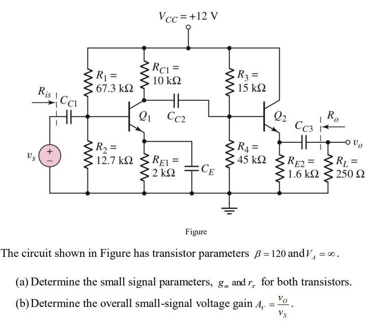 Solved Figure The circuit shown in Figure has transistor | Chegg.com