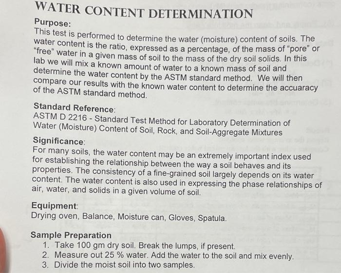 Solved Create a Summary about the Water Contenr | Chegg.com
