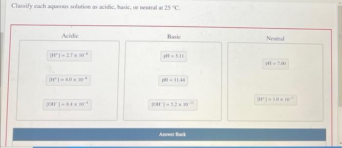Solved Classify each aqueous solution as acidic, basic, or | Chegg.com
