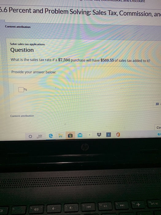 Solved 6 Percent and Problem Solving: Sales Tax, Commission, | Chegg.com