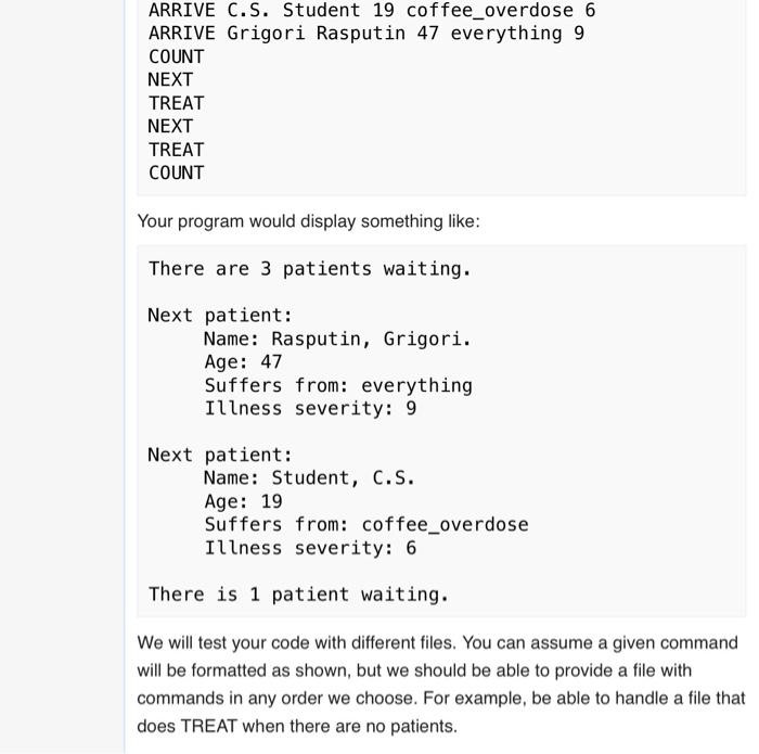 Solved Overview In this lab you will make a Hospital | Chegg.com