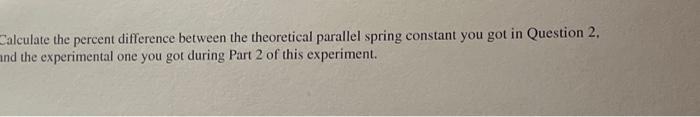 Solved It is expected that springs in parallel should result | Chegg.com