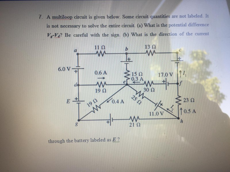 Solved 7 A Multiloop Circuit Is Given Below Some Circuit 9463