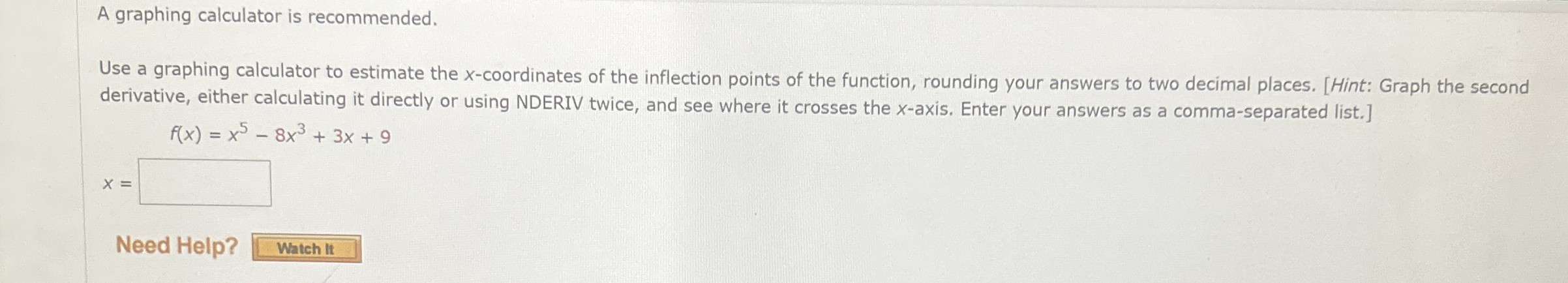 Solved A graphing calculator is recommended.Use a graphing | Chegg.com