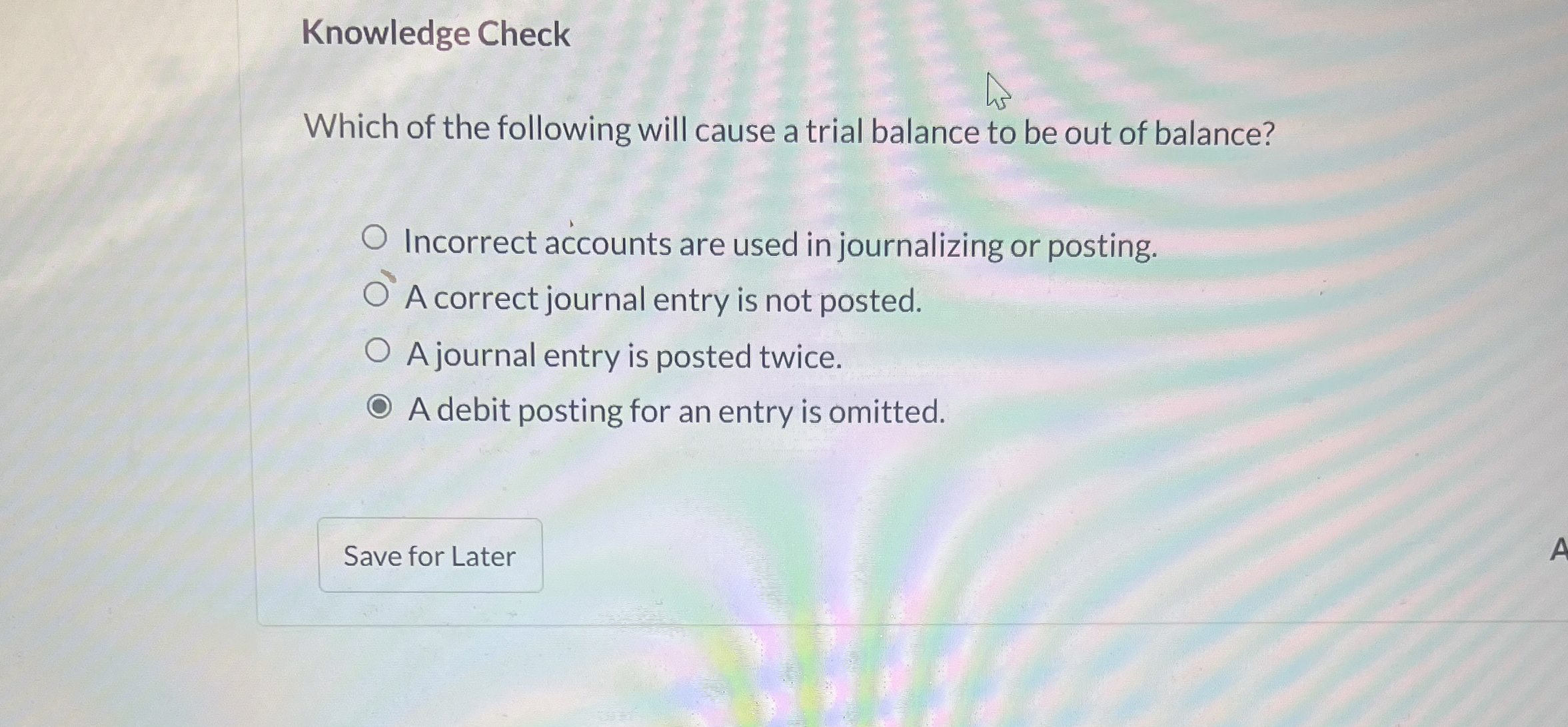 Solved Knowledge CheckWhich of the following will cause a | Chegg.com