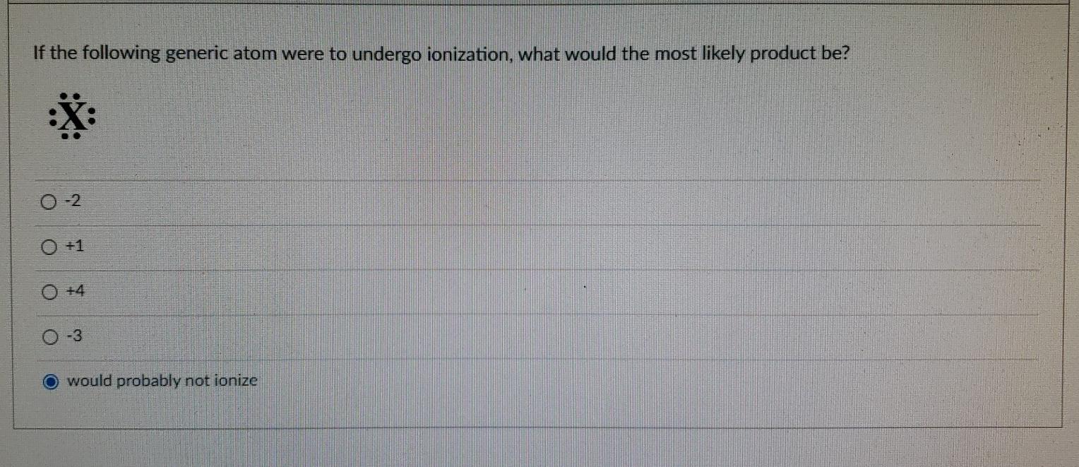 Solved If the following generic atom were to undergo | Chegg.com