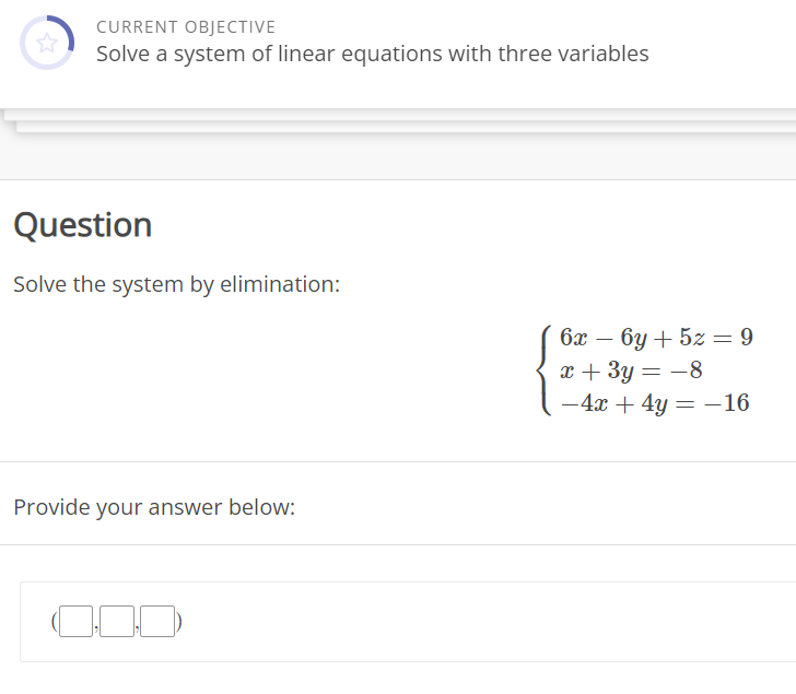 Solved QuestionSolve the system by | Chegg.com