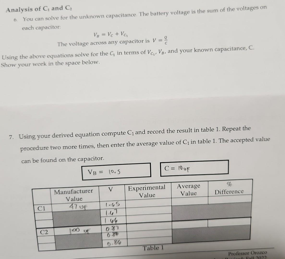 Solved 6. You can solve for the unknown capacitance. The | Chegg.com