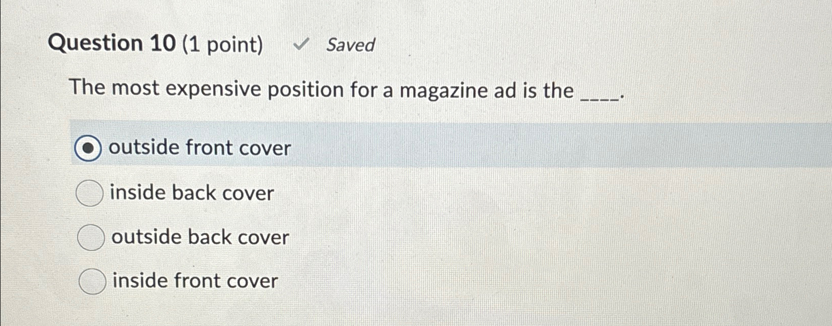 Solved Question 10 (1 ﻿point) ﻿SavedThe most expensive | Chegg.com