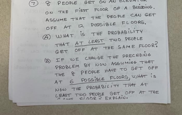 Solved ON THE FIRST FLOOR OF A BUILDING. ASSUME THAT THE | Chegg.com