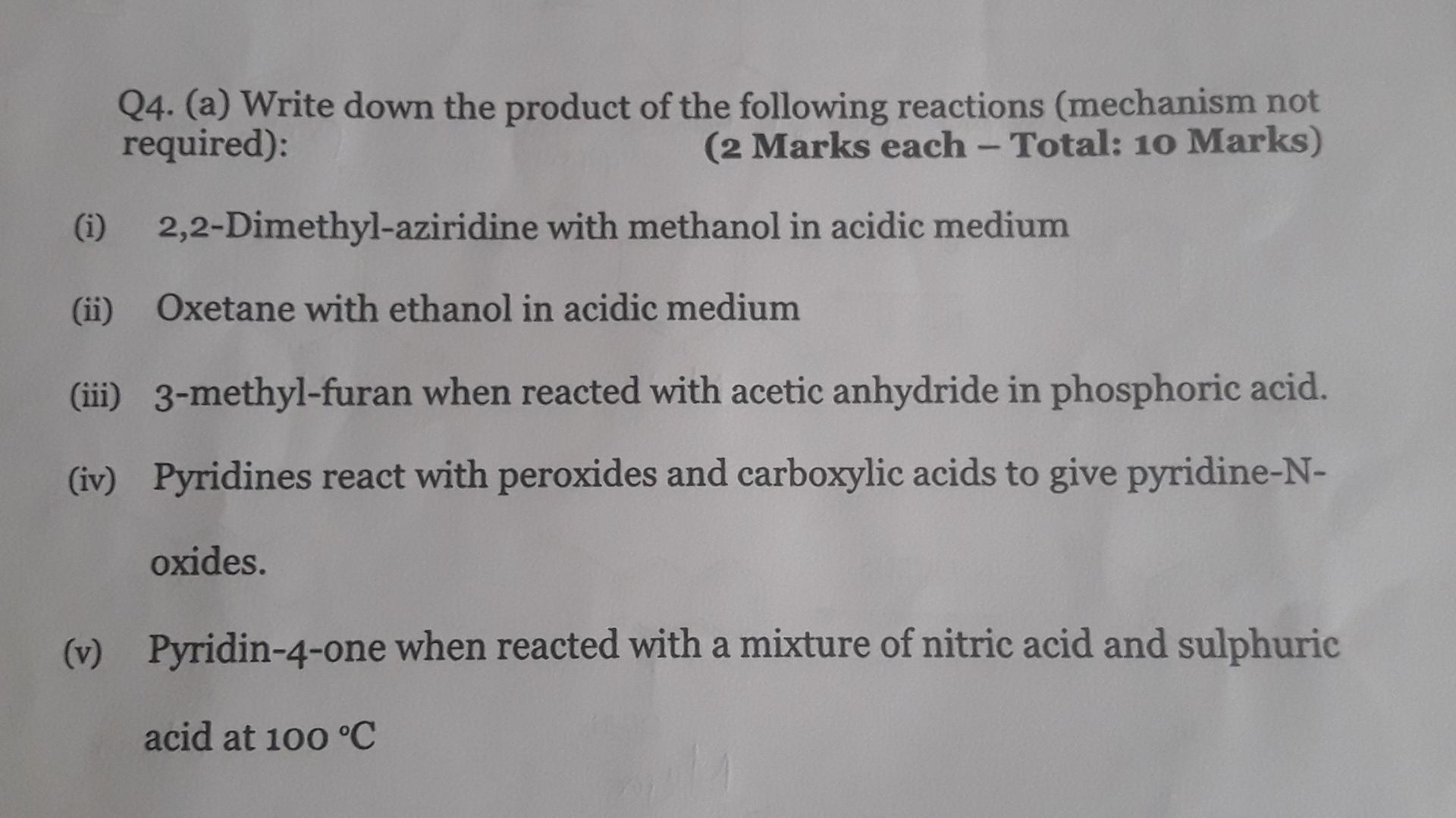 Solved Q4. (a) Write down the product of the following | Chegg.com