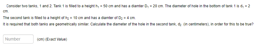 Solved Consider two tanks, 1 ﻿and 2. ﻿Tank 1 ﻿is filled to a | Chegg.com