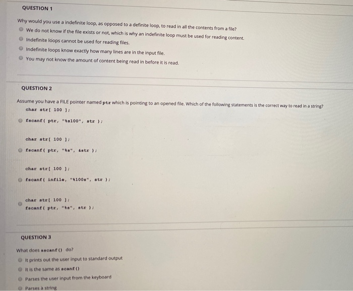 Solved QUESTION 1 Why would you use a indefinite loop, as | Chegg.com
