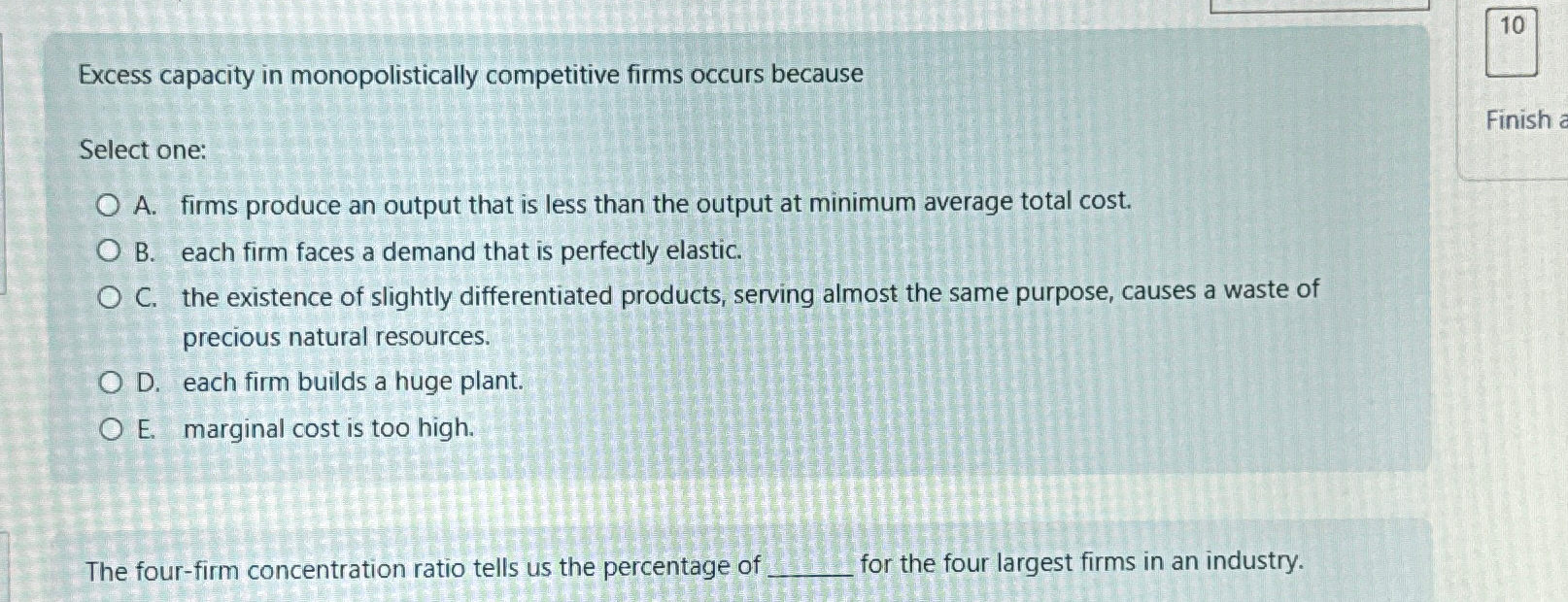Solved Excess capacity in monopolistically competitive firms | Chegg.com