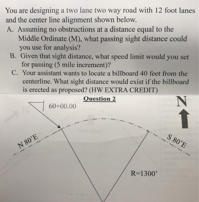 Solved You are designing a two lane two way road with 12 | Chegg.com