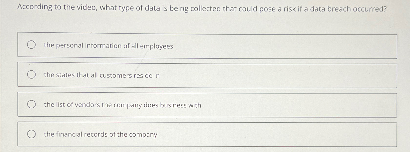 Solved According to the video, what type of data is being | Chegg.com