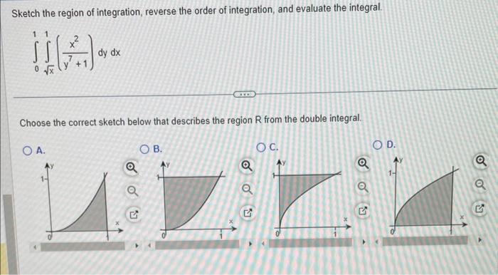 Solved Sketch The Region Of Integration Reverse The Order