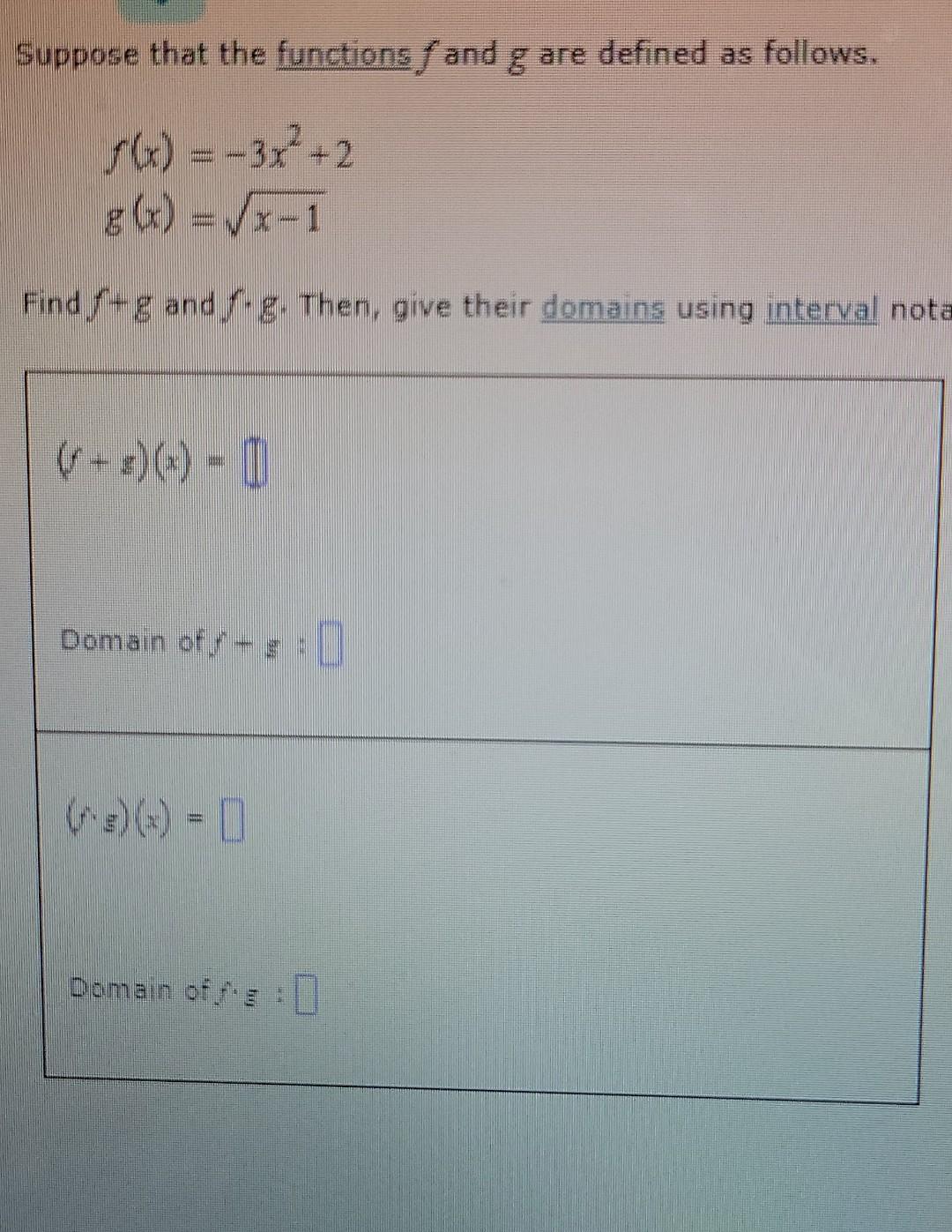 Solved Suppose that the functions fand g are defined as | Chegg.com